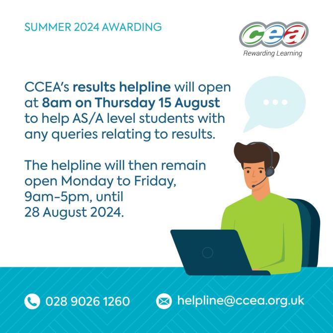 CCEA's Results Helpline to support students to go live next week - Alpha Newspaper Group